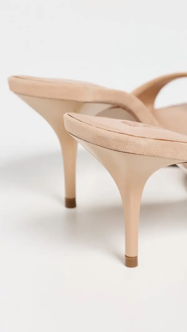 Schutz Elodie Suede Mules With Stiletto Heel - Light Wood