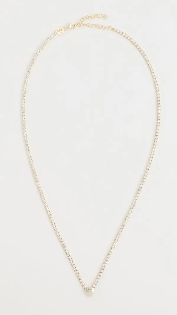 Shashi Harvard Tennis Necklace With Heart Charm