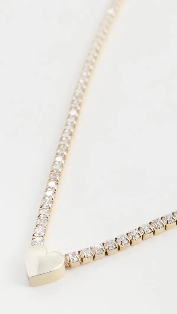 Shashi Harvard Tennis Necklace With Heart Charm