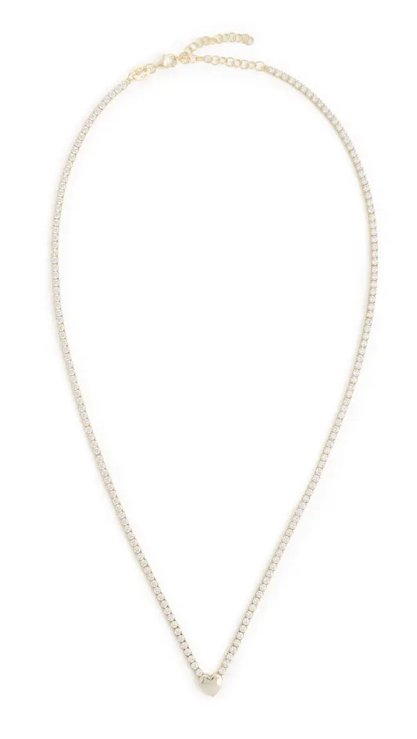 Shashi Harvard Tennis Necklace With Heart Charm