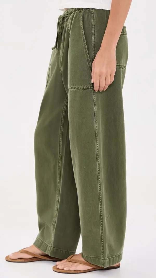 Madewell Pull-on Barrel-leg Utility Pants In Airy Denim