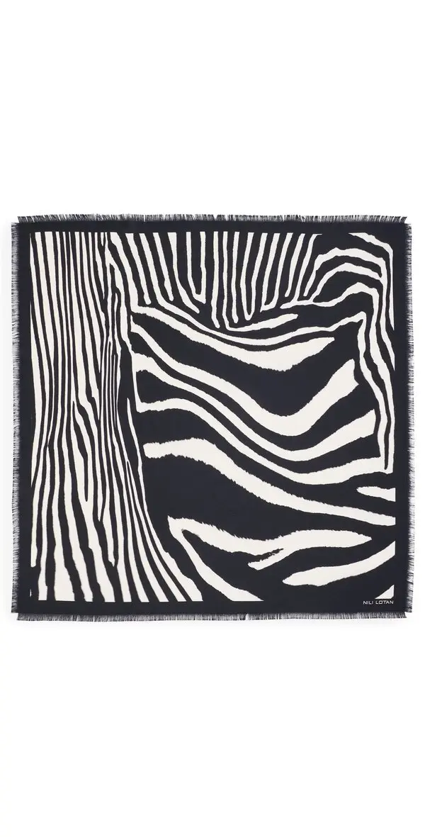 NILI LOTAN Zebra Silk Twill Scarf - Zebra Print