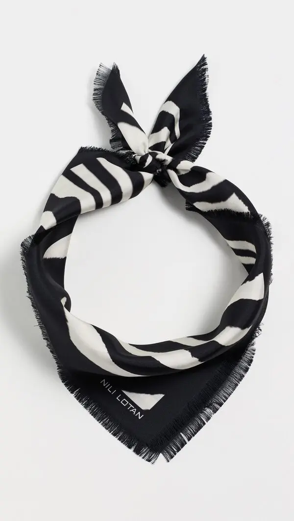 NILI LOTAN Zebra Silk Twill Scarf