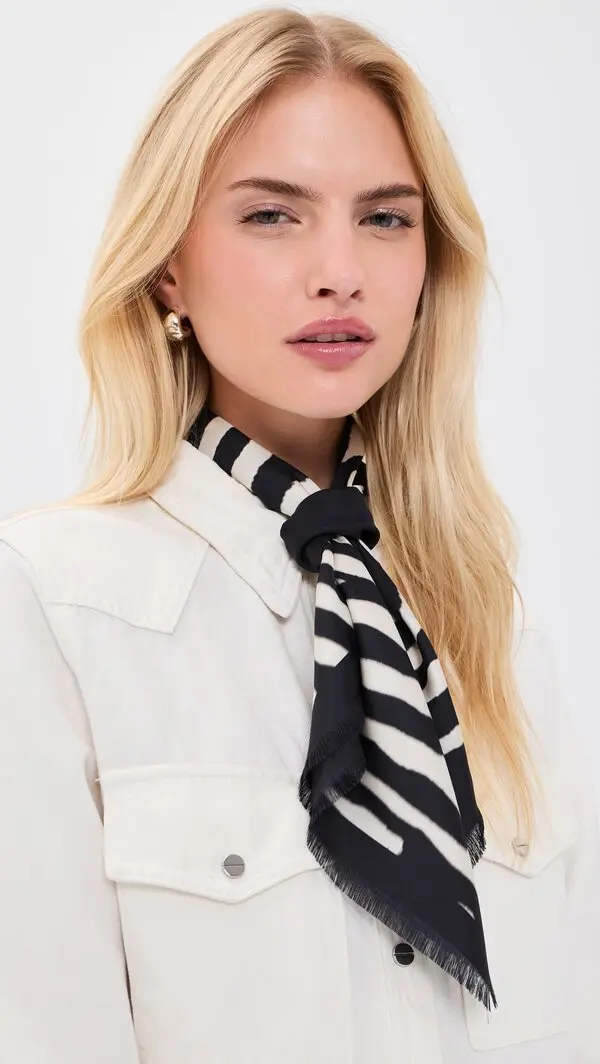 NILI LOTAN Zebra Silk Twill Scarf