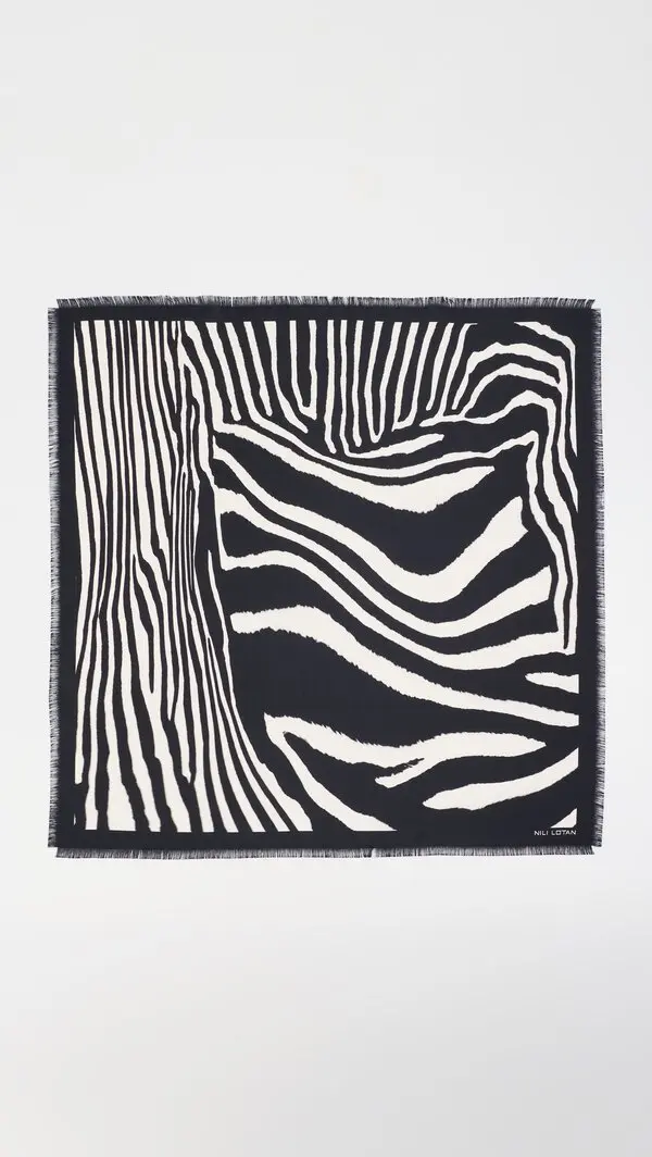 NILI LOTAN Zebra Silk Twill Scarf