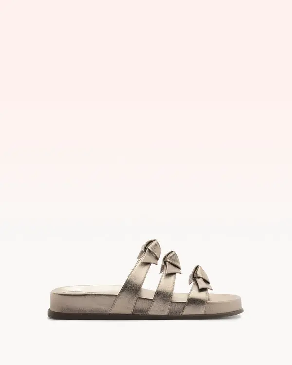 ALEXANDRE BIRMAN Lolita Pool Flat Leather Sandals With Bow Detailing