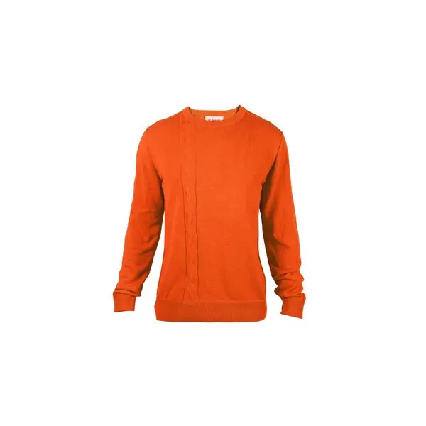 LA GRANNI Cable Knit Crewneck Sweater - Orange
