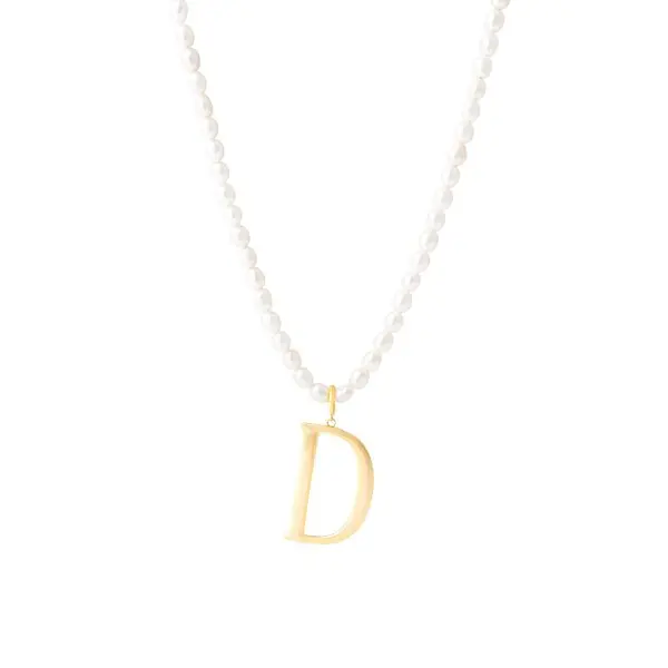 CHIARA TEDESCHI JEWELLERY Your Pearl Necklace Initial Charm