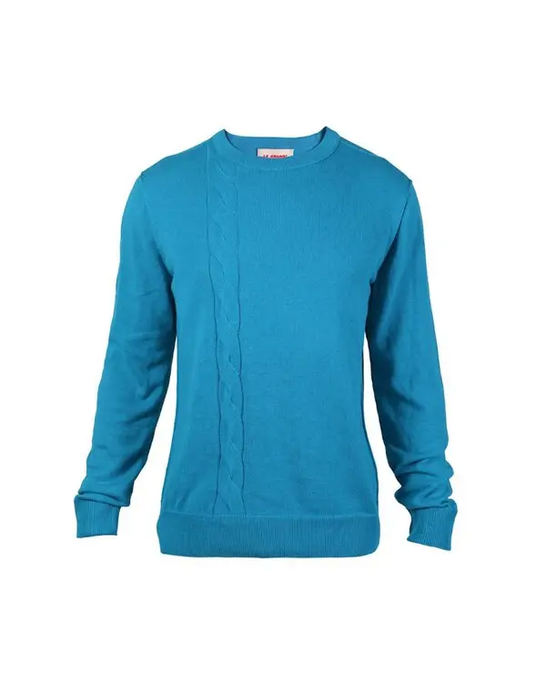 LA GRANNI Cable Crewneck Turquoise - Blue