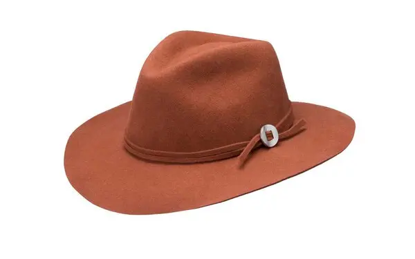 JAMIE SLYE HATS + ACCESSORIES Phoebe Wide Brim Wool Hat Burnt Orange - Red