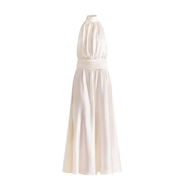 THE SOCIALITE OFFICIAL Madam Pearl Halterneck Maxi Dress With Open Back