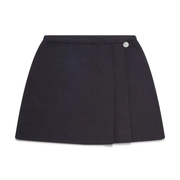 LA GRANNI Centimos Skirt In Ribbed Knit - Black