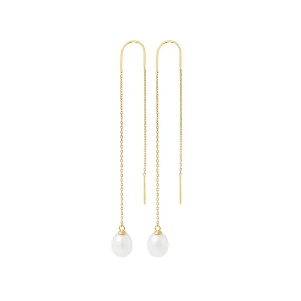 CHIARA TEDESCHI JEWELLERY Galaxy Drop Long Earrings With Freshwater Pearl In Vermeil
