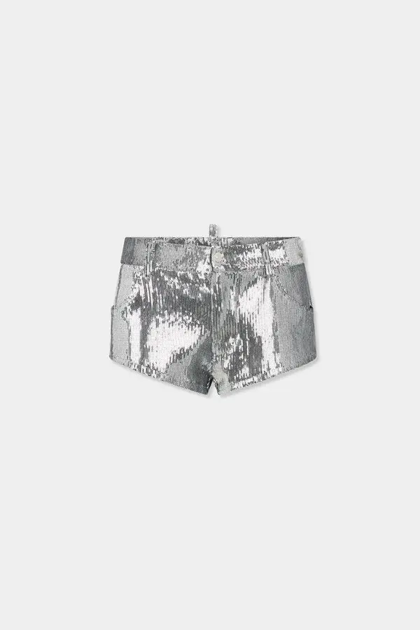 Dsquared2 Sequin Hot Pants - Gold
