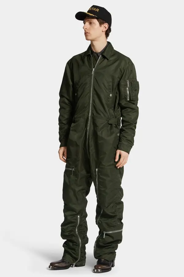 Dsquared2 Aviator Jumpsuit With Ruching And Zips