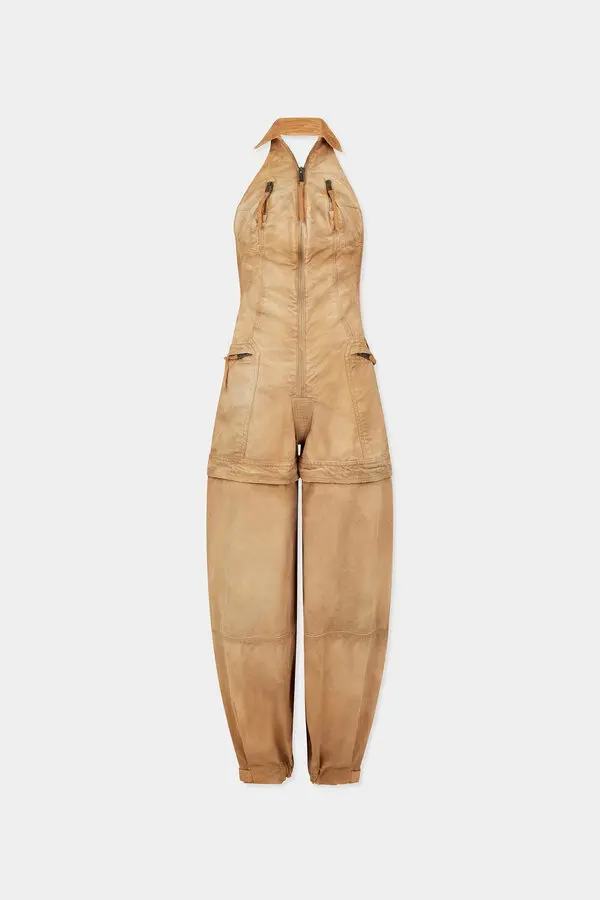 Dsquared2 Garment Dyed Utility Distressed Jumpsuit