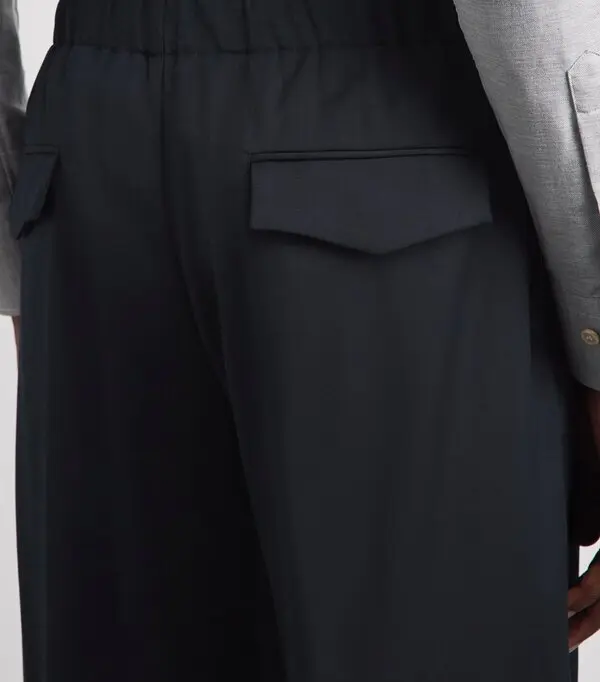LARDINI Wool-blend Easy Wear Trousers
