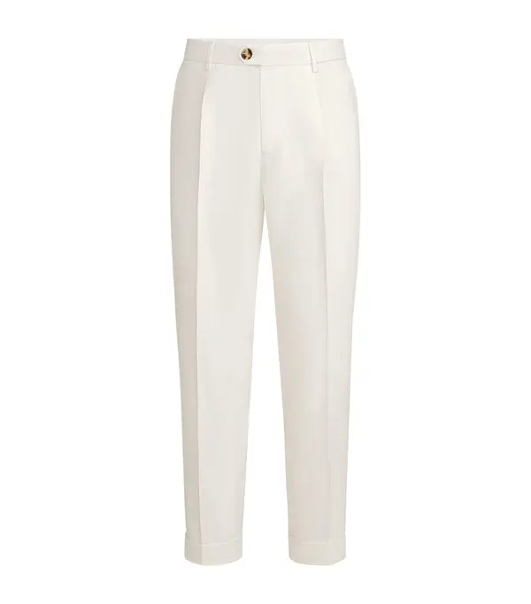 Brunello Cucinelli Cotton Garbardine Pleated Trousers