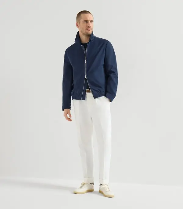 Brunello Cucinelli Cotton Garbardine Pleated Trousers