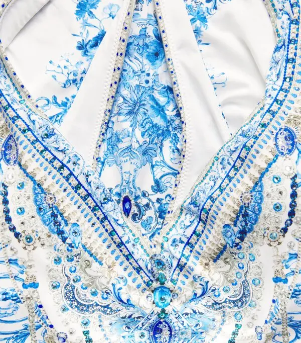 Camilla Embellished Printed One Piece Swimsuit