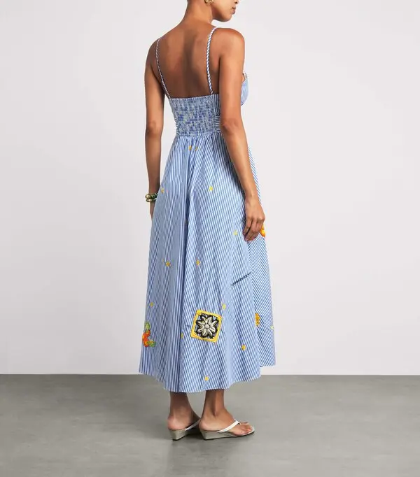 Camilla Cotton Appliquéd Midi Dress