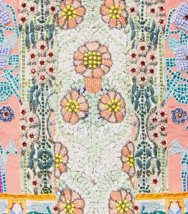 Camilla Silk Embellished Mini Skirt
