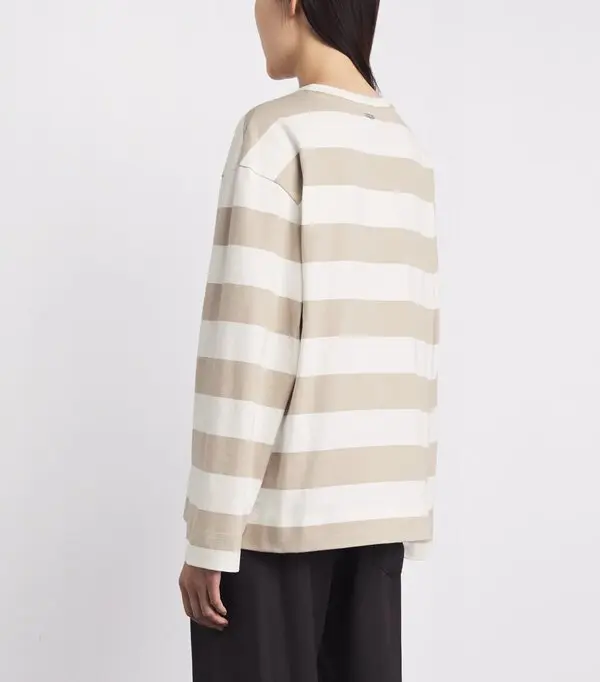 Barbour Striped Long Sleeve Cotton T-shirt - Beige