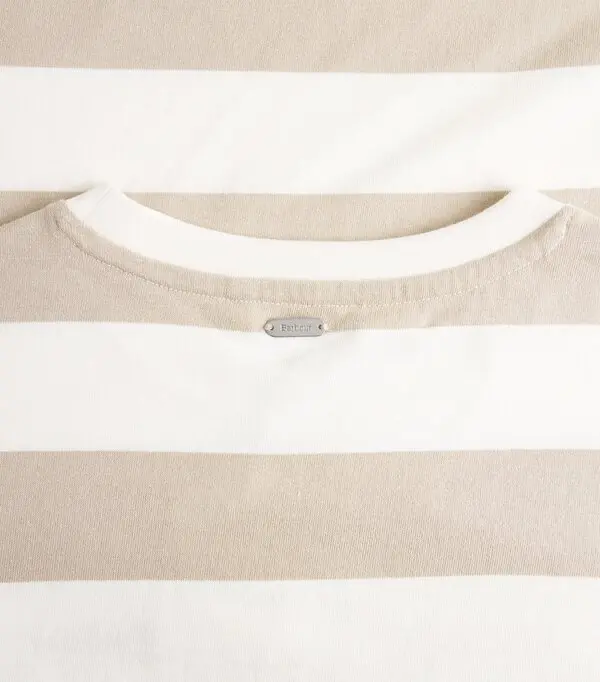 Barbour Striped Long Sleeve Cotton T-shirt - Beige