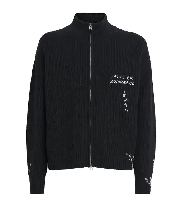 DOMREBEL Wool-blend Cropped Cardigan