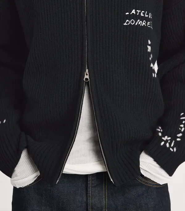 DOMREBEL Wool-blend Cropped Cardigan