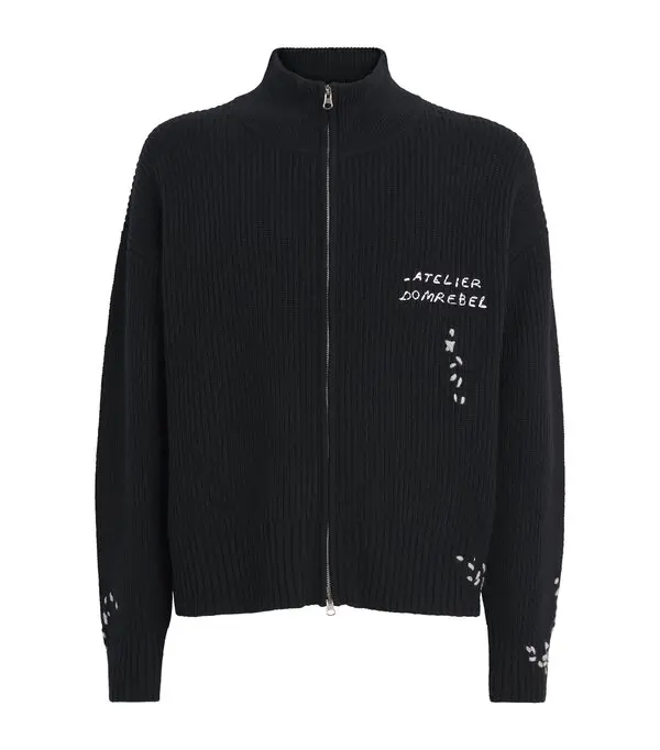 DOMREBEL Wool-blend Cropped Cardigan