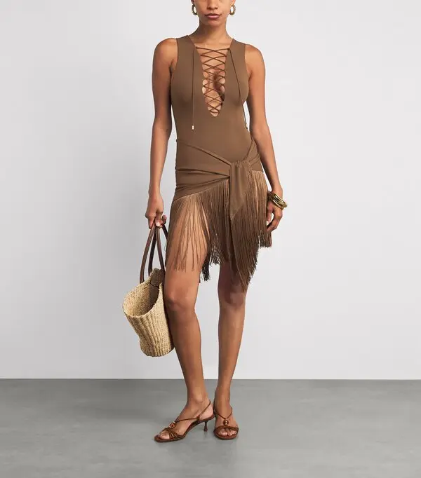 TALLER MARMO Pareo-detail Sahara Swimsuit
