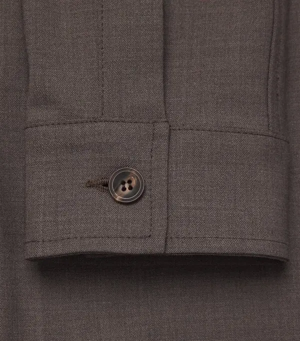 Marco Pescarolo Zip-up Stretch Wool Aviator Shacket