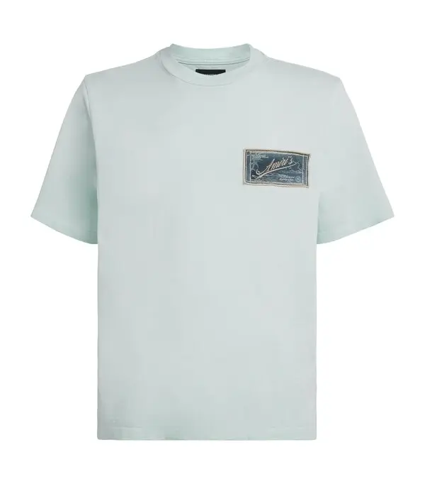 Amiri Cotton Quality Goods Patch T-shirt - Blue