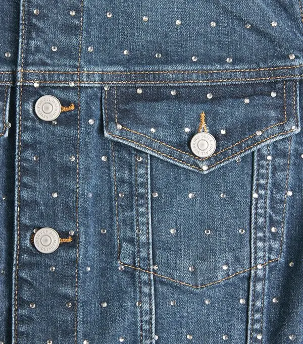 7 For All Mankind Rhinestone Embellished Denim Jacket