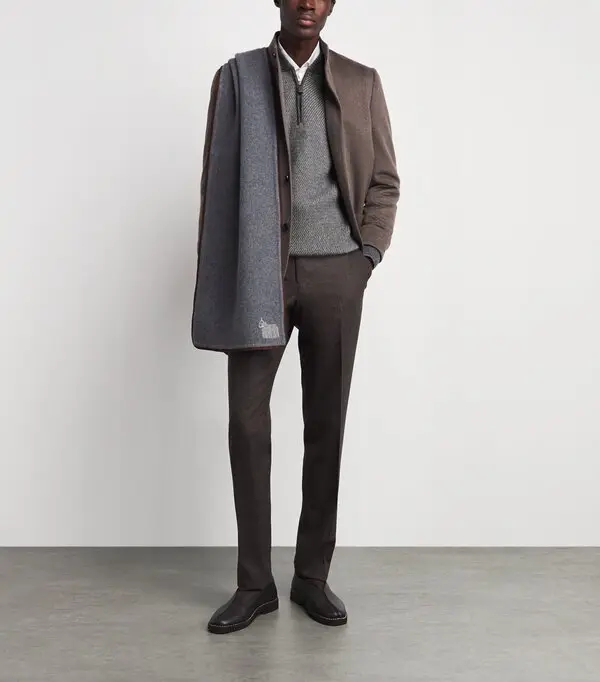 Colombo Cashmere And Silk Quarter-zip Sweater