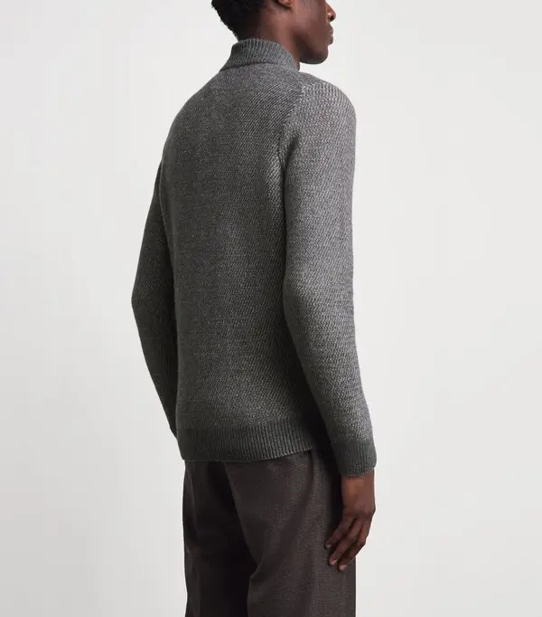 Colombo Cashmere And Silk Quarter-zip Sweater