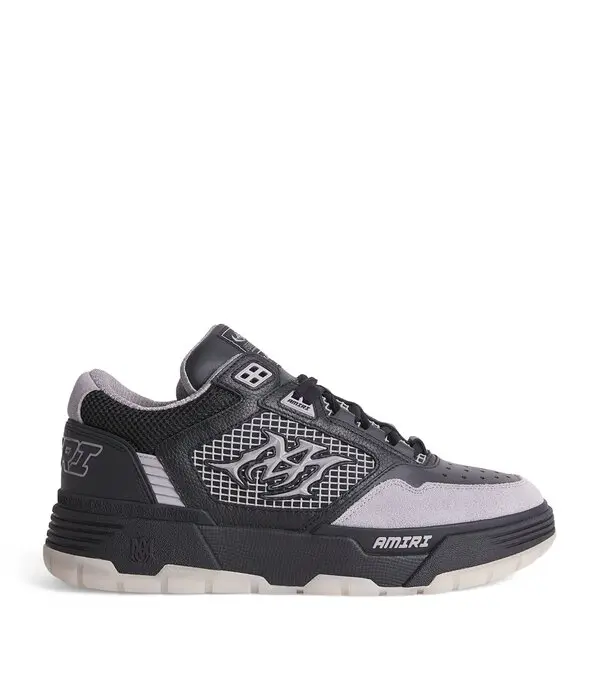 Amiri Ma-94 Leather And Suede Sneakers - Grey