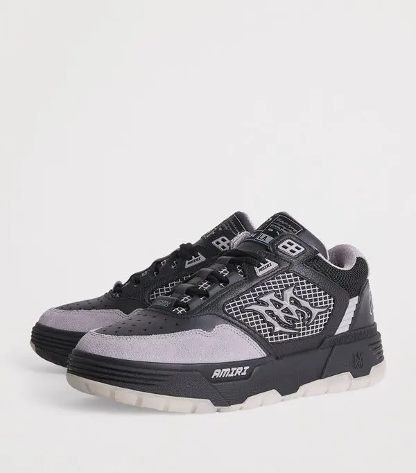 Amiri Ma-94 Leather And Suede Sneakers - Grey