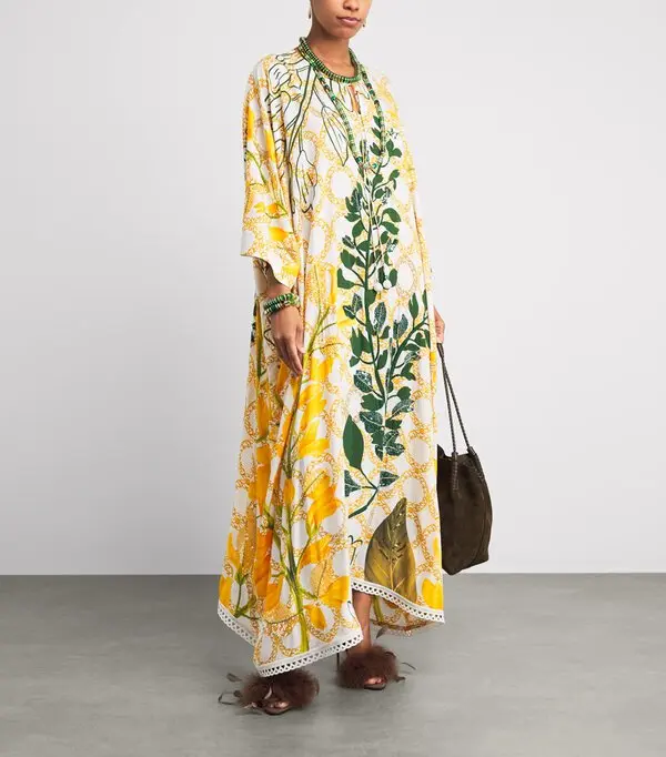 Verandah Embellished Floral Kaftan Maxi Dress