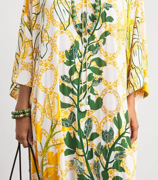 Verandah Embellished Floral Kaftan Maxi Dress