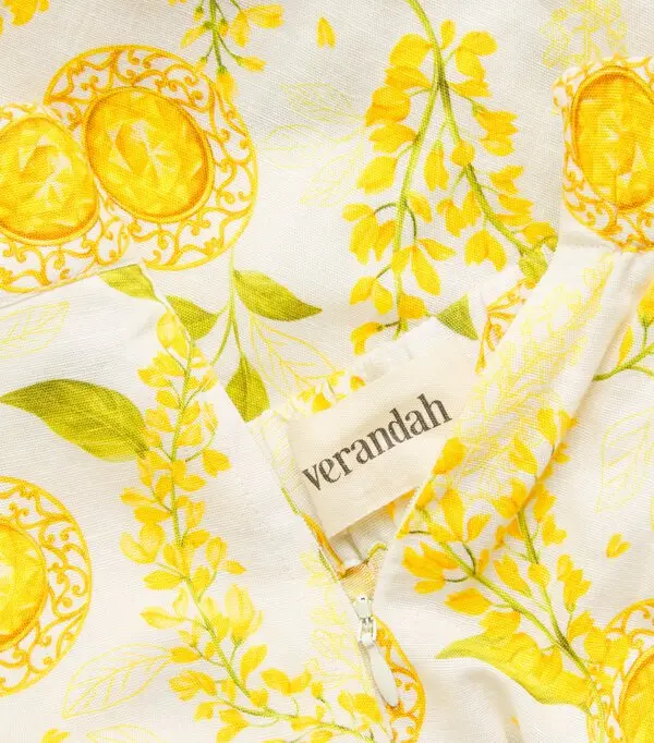Verandah Linen-cotton Floral Wide-leg Trousers