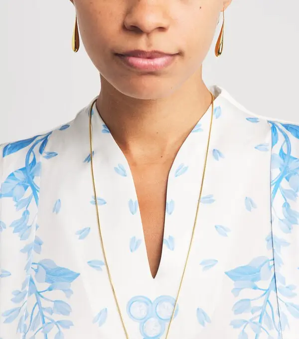 Verandah Printed Gingham Kaftan Maxi Dress