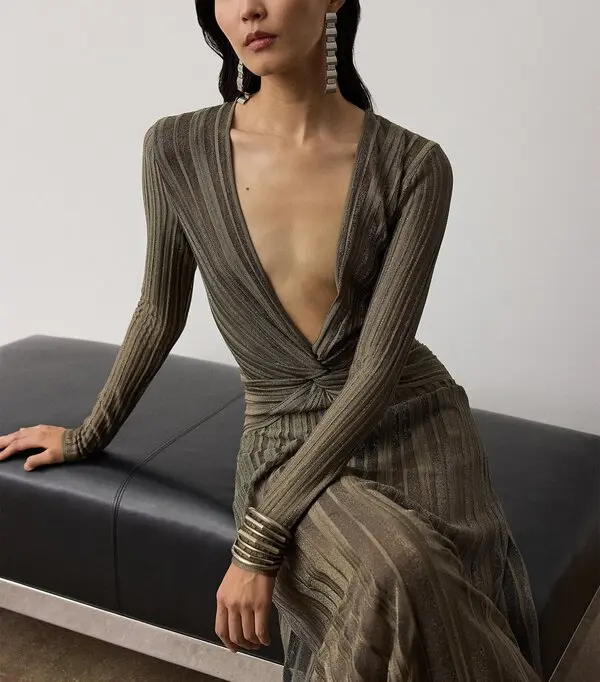 Ralph Lauren Metallic Silk Gown