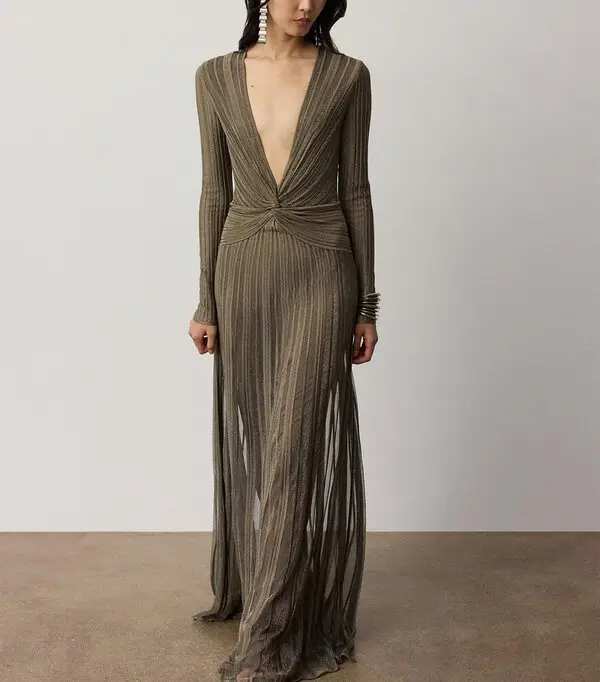 Ralph Lauren Metallic Silk Gown