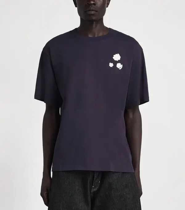 Sandro Cotton Flower Print T-shirt - Blue