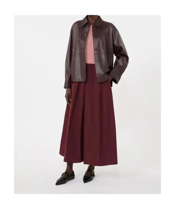 Max Mara Pleated Midi Taffeta Skirt