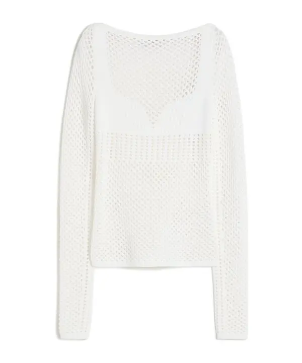 Sportmax Boat-neck Slim Fit Sweater With Contrast Stitching And Ribbed Panels