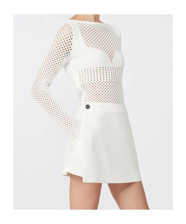 Sportmax Boat-neck Slim Fit Sweater With Contrast Stitching And Ribbed Panels