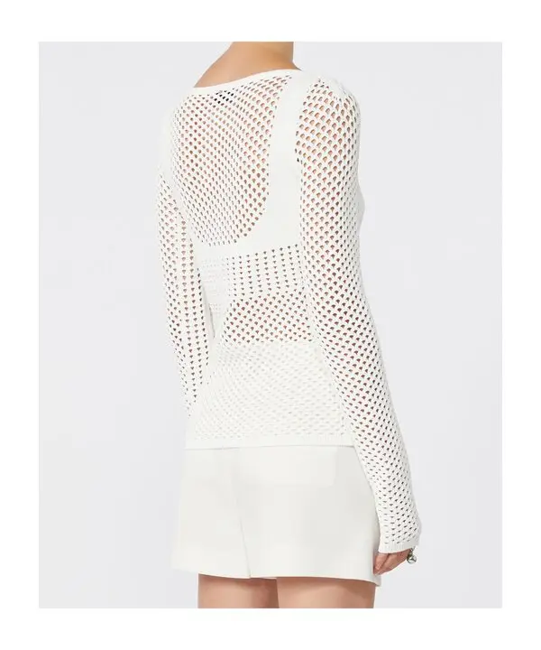 Sportmax Boat-neck Slim Fit Sweater With Contrast Stitching And Ribbed Panels